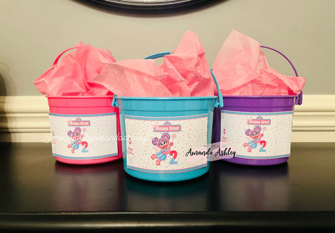 Abbey Party Favor Bucket Labels – Creations By Amanda Ashley